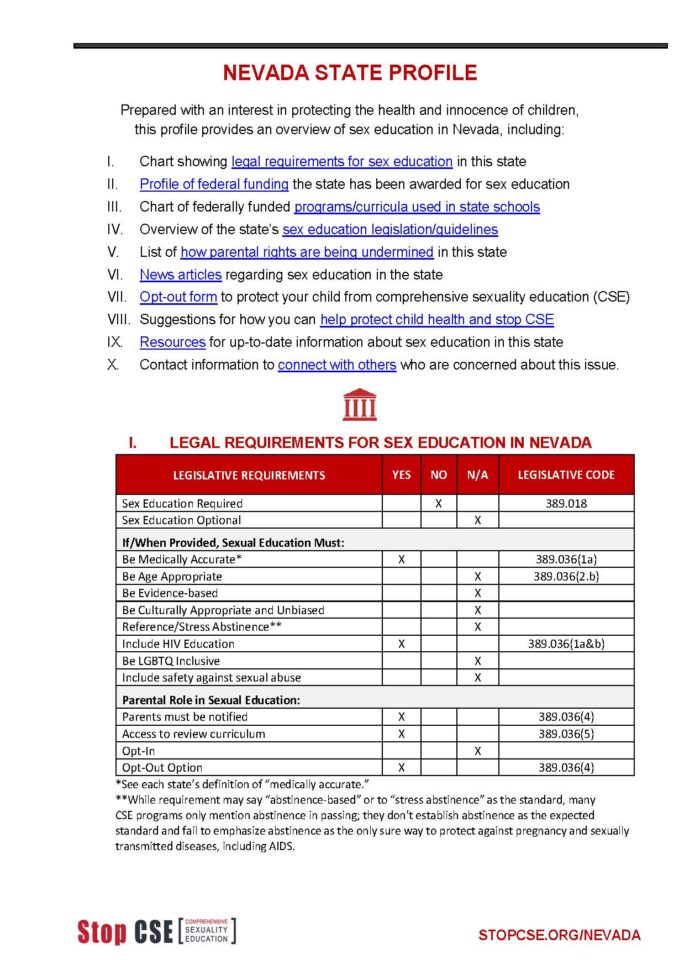 StopCSE.org | Nevada State Profile